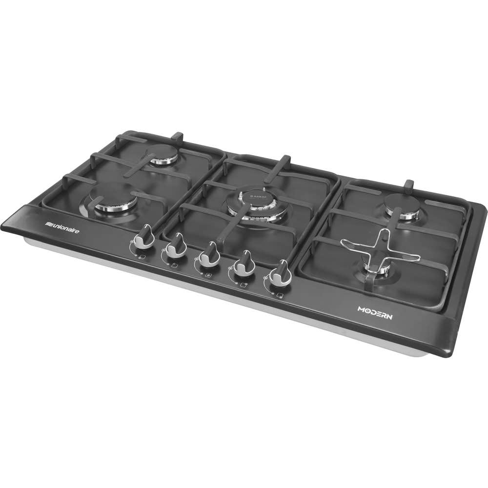 Unionaire BH5090B-8-IS-MD Built-in Gas Cooker, 5 Burners, 90 cm - Black ...